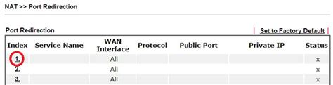 redirect requests to an internal server draytek