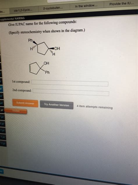 Solved Give Iupac Name For The Following Compounds Specify