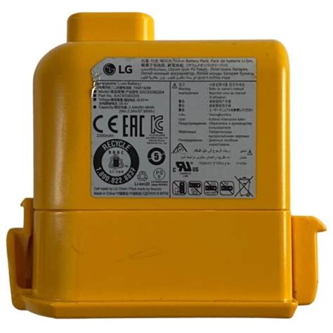Genuine Battery For Lg Cordzero Stick Vacuum Eac63382204 Ebay