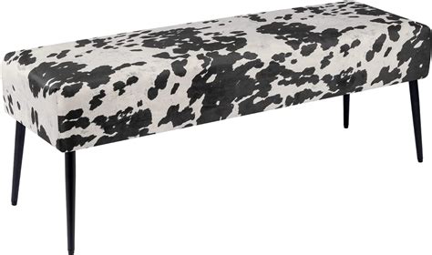 Duhome Ottoman Upholstered Bedroom Benches Cow Print End Of Bed Bench