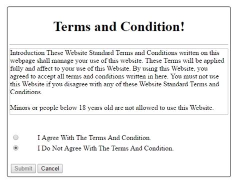 simple terms and condition dialog in php free source code tutorials