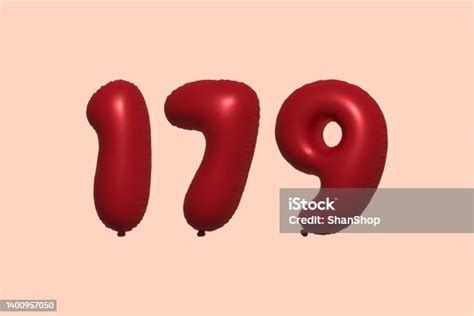 Ballon Dhélium Rouge 3d Numéro 179 Vecteurs Libres De Droits Et Plus D