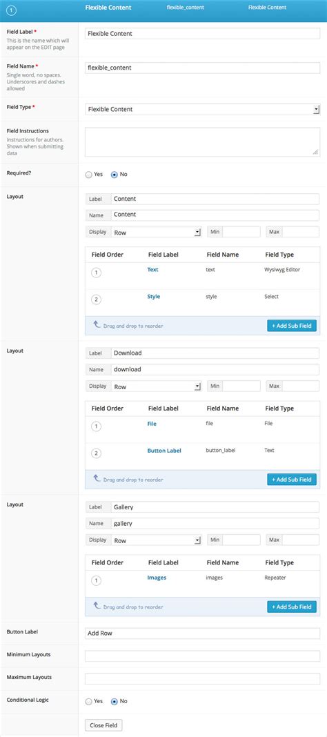 acf flexible content