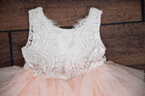 Lace Flower Girl Dress Blush Pink Flower Girl Dresses Rustic Etsy
