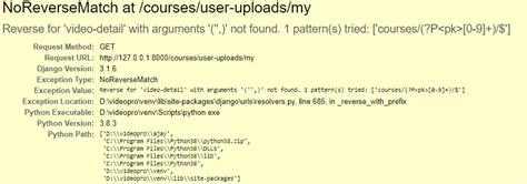 how to fix noreversematch error in django for the getting and