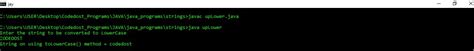 java program to convert a string from uppercase to lowercase using