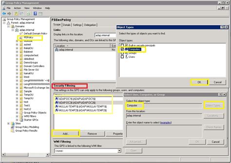 the settings in the gpo will only be applied to the computers listed