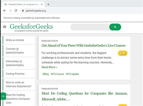 automation using selenium in c with example geeksforgeeks
