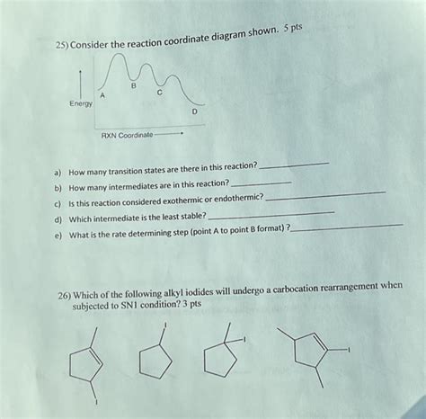 Solved 25 Consider The Reaction Coordinate Diagram Shown