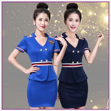 Hot Erotic Exposed Waist Cosplay Stewardess Halloween Costume Women
