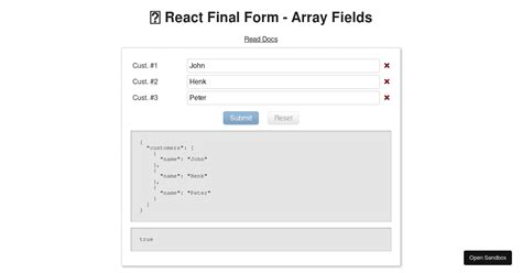 🏁 react final form field arrays codesandbox