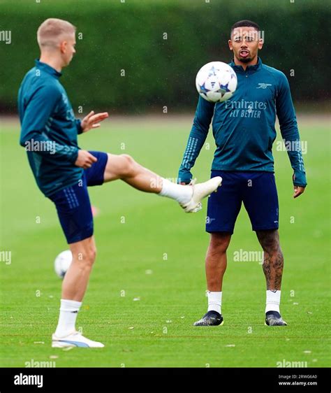 Arsenals Gabriel Jesus Right And Oleksandr Zinchenko During A