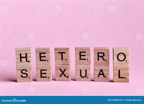 Hetero Sexual Words Represented By Wooden Letter Tiles Isolated On