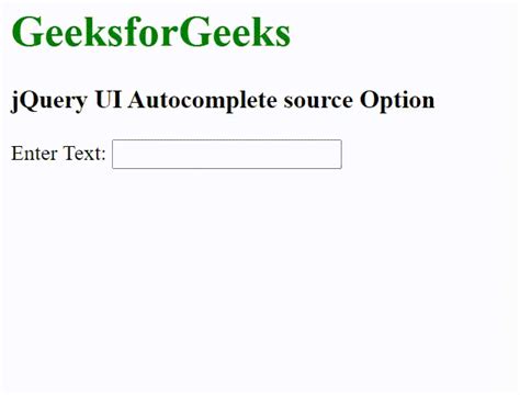 jquery ui autocomplete source option geeksforgeeks