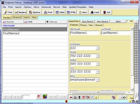 free employee phone directory 1 database template for organizer
