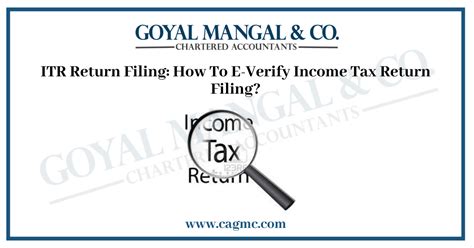 How To E Verify Income Tax Return Filing Cagmc