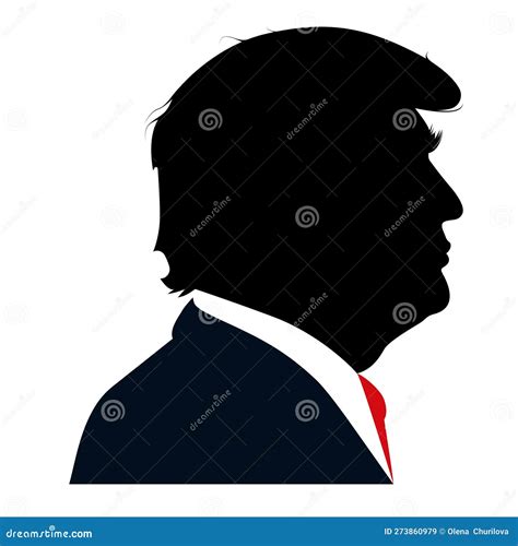 Perfil De Silueta Del 45° Presidente De Estados Unidos Donald Trump