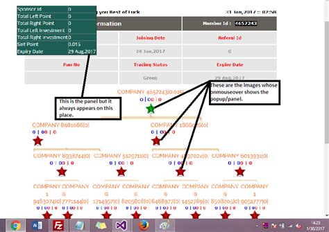 jquery popup panel does not appear at the right position through