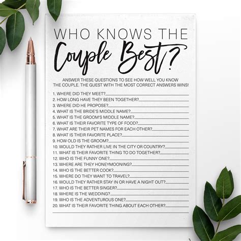 Who Knows The Couple Best Bridal Shower Games Virtual Bridal Shower