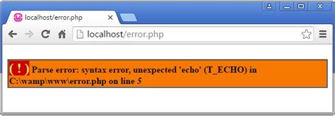 types of errors in php