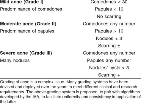 Acne Grading Scale