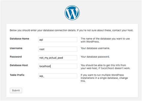 wordpress with local mysql server cannot select created database as