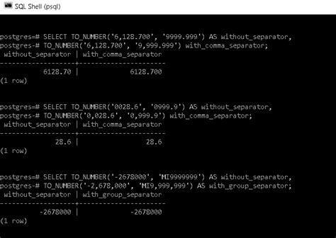 postgresql to number function complete tutorial sql