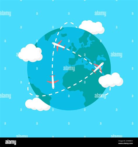 Voyagez Dans Le Monde Entier Les Avions Volent Dans Le Monde Entier