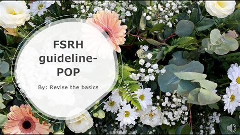 Fsrh Contraception Guideline Progesterone Only Pill Youtube