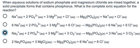 Solved Which Equation Correctly Describes The Dissociation