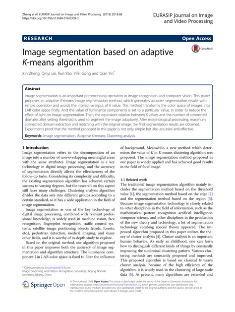 pdf image segmentation based on adaptive k means algorithm