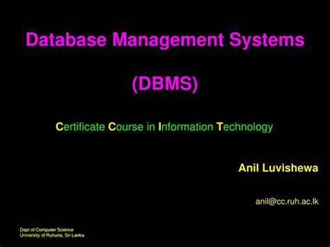 ppt database management systems dbms powerpoint presentation free