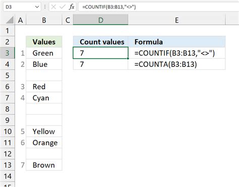 count excel if cell not empty