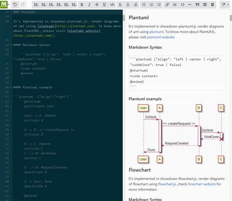 markdown editor using codemirror and previewer showdown
