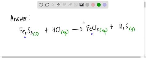 Solved Solid Iron Iii Sulfide Reacts With Gaseous Hydrogen Chloride
