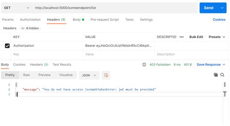 javascript getting error when using jwt also want to send jwt token