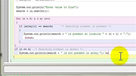 java program for linear search using array java tutorial linear