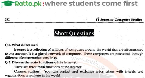 1st year computer chapter 10 short questions pdf ics