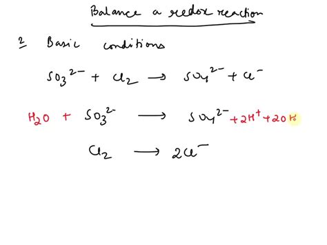 Solved Balance The Following Redox Equation Using Half Reaction Method