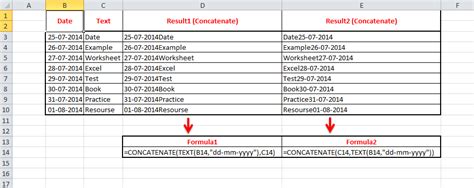 concatenate dates with text in ms excel with example ~ excel tips and tricks