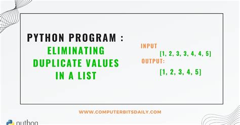 python programming eliminating duplicate values in a list
