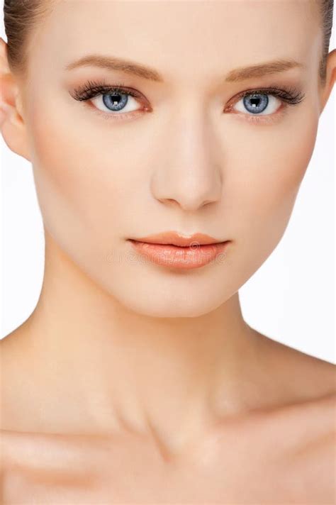 Beautiful Girl With Perfect Healthy Spotless Skin Natural Makeup Nude