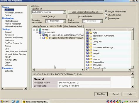 my it space symantec backup exec 2010 r3 restore job from usb