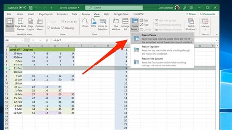 cara freeze kolom excel