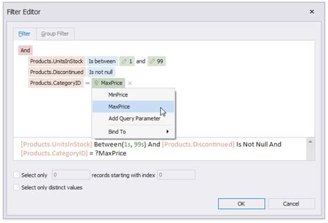 sql query builder reporting devexpress documentation