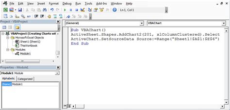 create charts with vba
