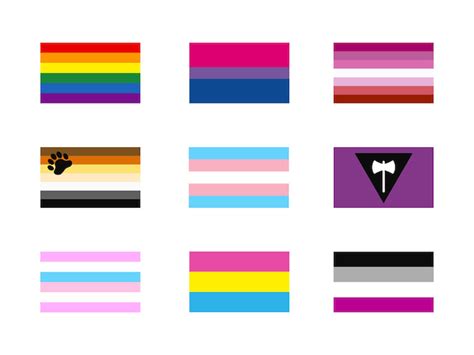 Conjunto De Banderas De Orgullo De Símbolos Lgbt Vector Premium