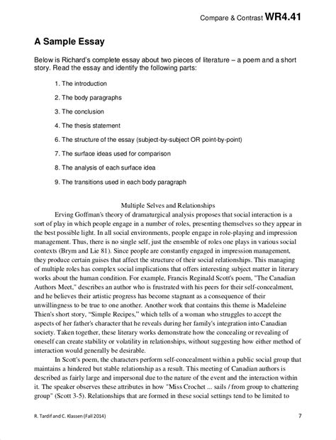 Comparative Essay 10 Examples Format Pdf