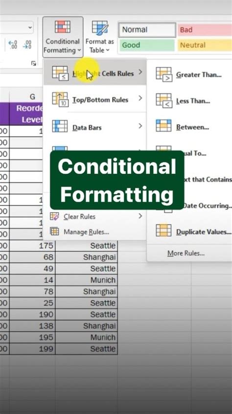 mtholfsen on instagram handy conditional formatting tip in excel 🌈