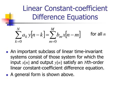 Ppt Linear Constant Coefficient Difference Equations Powerpoint